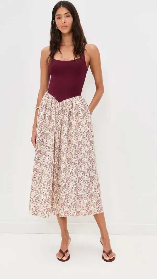LE BOP Alix Paisley Print Midi Dress