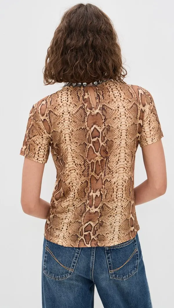 Zimmermann Embellished Snakeskin Tee