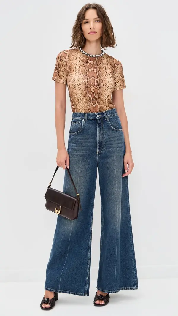 Zimmermann Embellished Snakeskin Tee