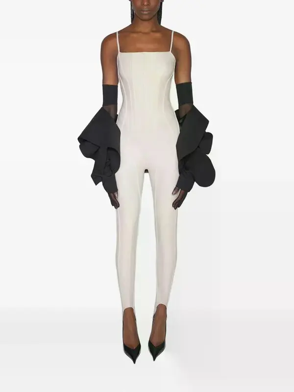 MUGLER Corset-detail Jumpsuit - White