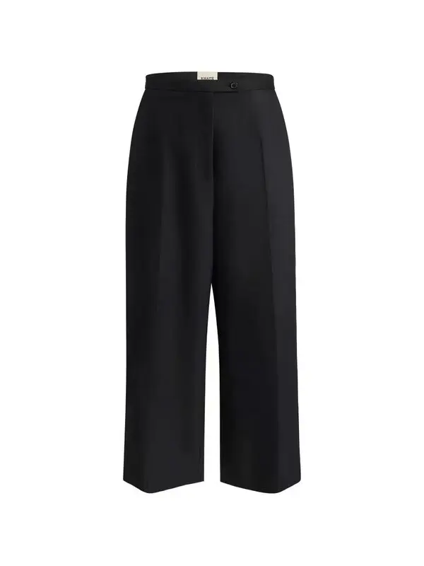 Khaite Wide-leg Cropped Trousers - Black