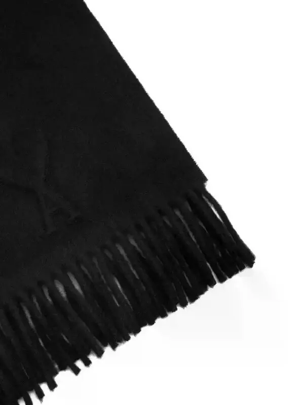 Ami De Coeur Embossed Wool Scarf - Black