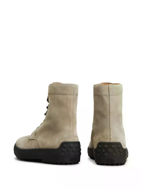 TOD'S Suede Combat Boots - Neutrals