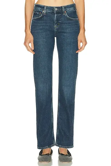 AGOLDE Low Rise Slim Jeans In Medium Wash - Slick