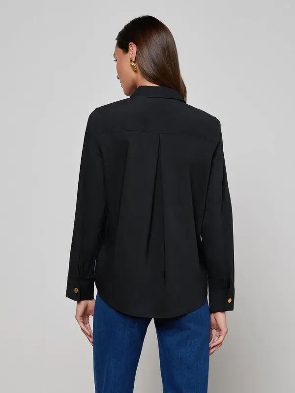 L'Agence Ellery Button-down Shirt - Black/gold