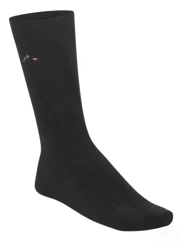 BIRKENSTOCK Embroidered Ribbed Mid-calf Socks - Black