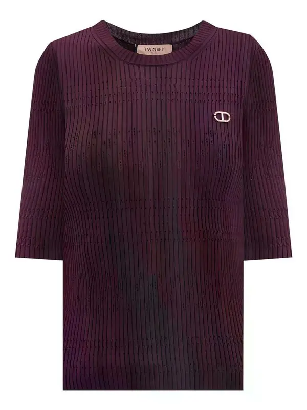 TWINSET Ribbed Knit Jumper With Logo Plaque
