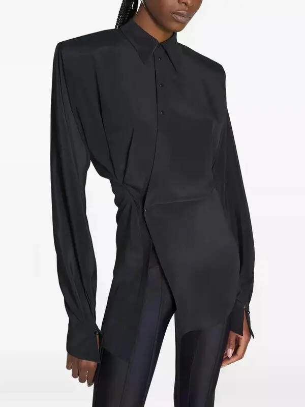 MUGLER Padded-shoulder Asymmetrical Shirt