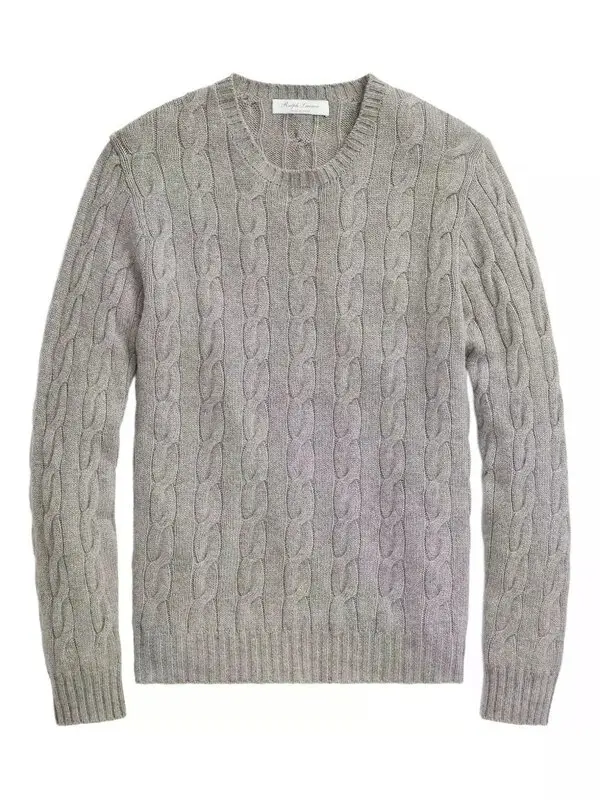 Ralph Lauren Purple Label Cable-knit Crew-neck Sweater - Grey