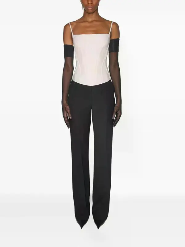 MUGLER Seamed-panelled Corset Top