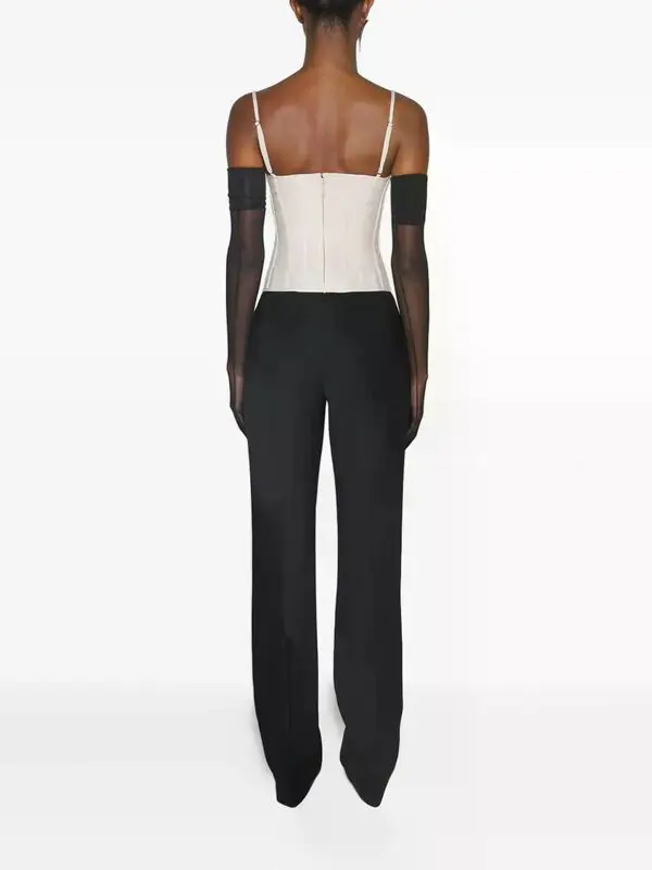 MUGLER Seamed-panelled Corset Top