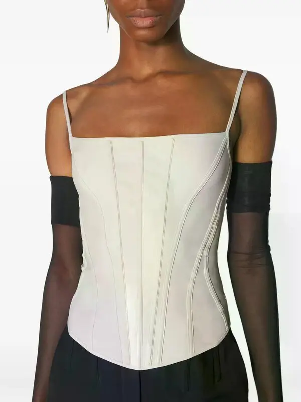MUGLER Seamed-panelled Corset Top