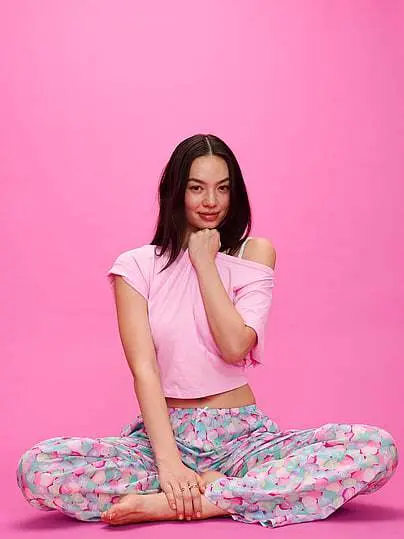 Pink Slouchy Cropped Sleepshirt - Pink