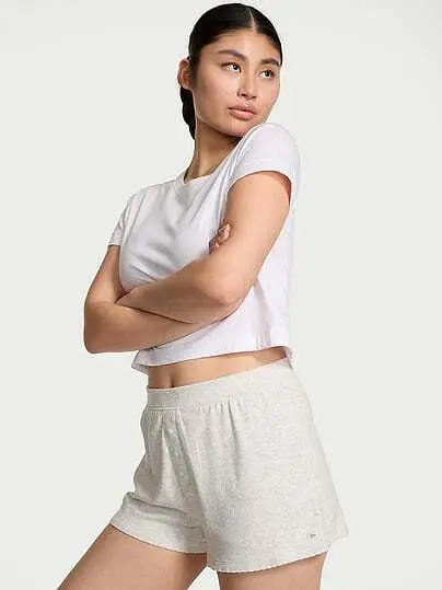 Pink Cotton Boxer Shorts - Grey
