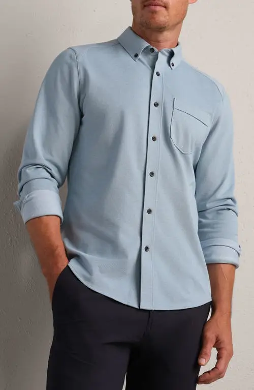 RHONE Effortless Oxford Performance Button-down Shirt - Mountain Blue Heather