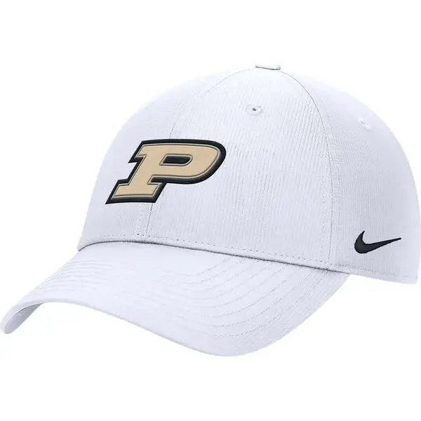 Nike Purdue Boilermakers 2025 On-field Club Performance Adjustable Hat - White