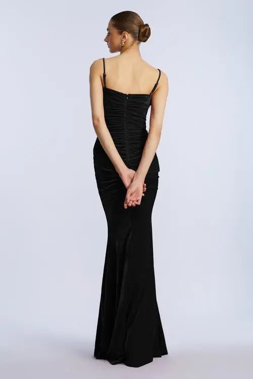 Bcbgmaxazria Ruffle Velvet Gown