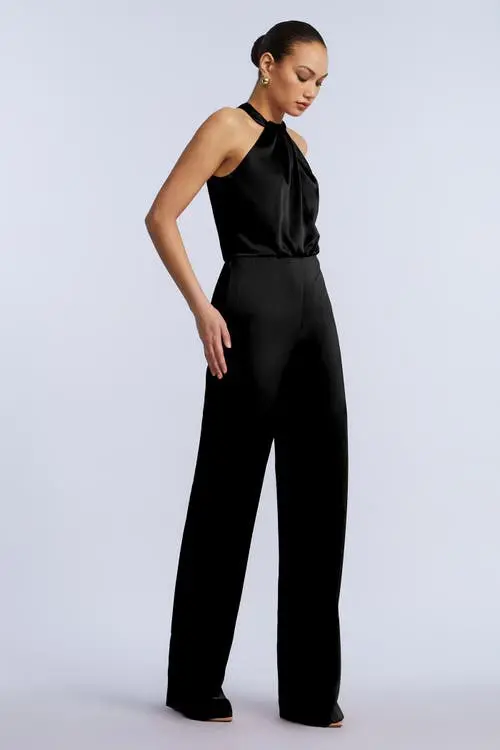 Bcbgmaxazria Pleated Halter Jumpsuit
