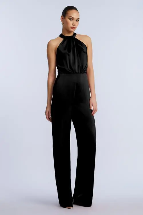 Bcbgmaxazria Pleated Halter Jumpsuit