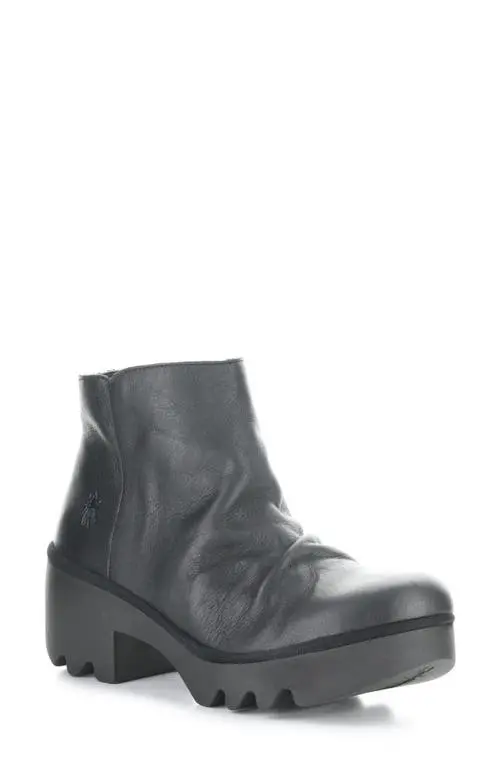 Fly London Tulp Lug-sole Platform Bootie - Black
