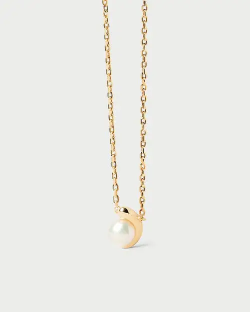 PDPAOLA La Perla Solitary Necklace - Brass