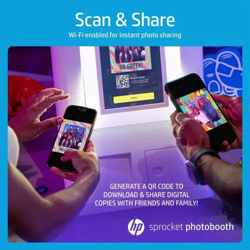 HP Sprocket Photobooth 3x4 Photo Printer Bundle