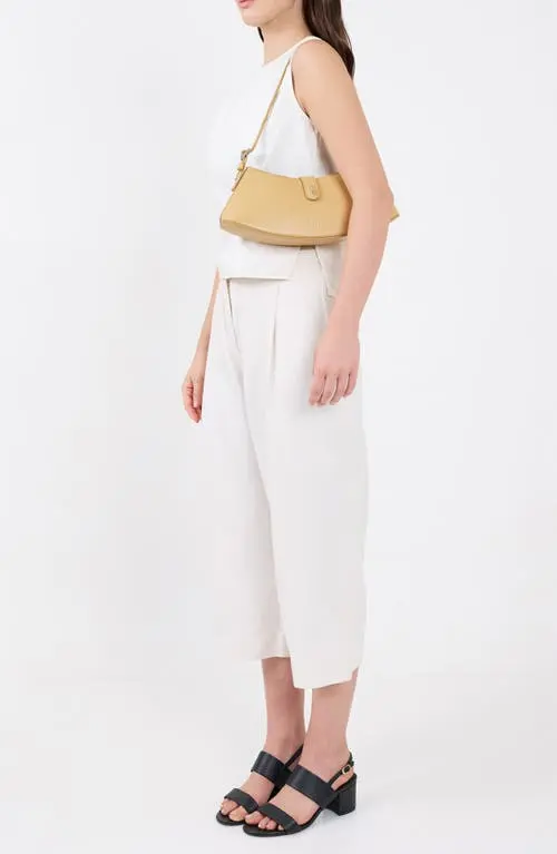 BEHNO Mini Ruth Pebble Leather Shoulder Bag - Bisque