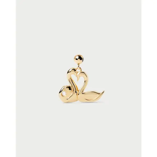 PDPAOLA Love Swans Charm - Brass