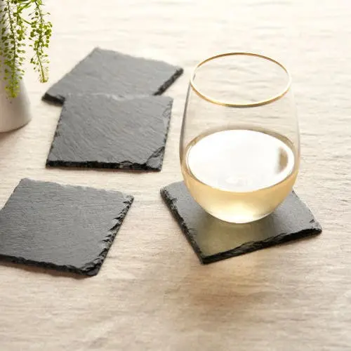 TWINE Square Slate Coasters Set Of 4