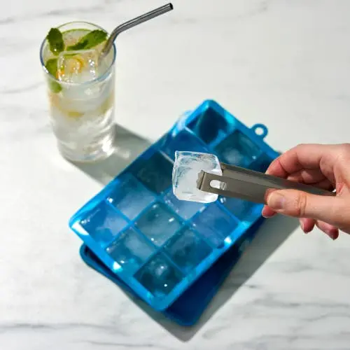 HOST 1.25" Ice Cube Tray With Lid - Blue Marble