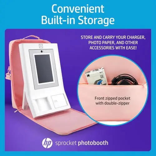 HP Premium Carrying Padded Storage Case W/removable Shoulder Strap For Sprocket Photobooth - Pink