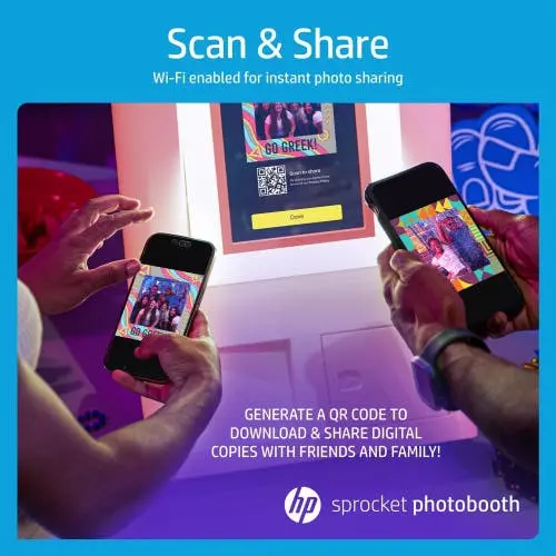 HP Sprocket Photobooth 3x4" Photo Printer Bundle - Pink