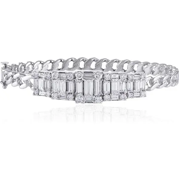 MINDI MOND Clarity 5 Cube Diamond Link Bracelet - 18kwg