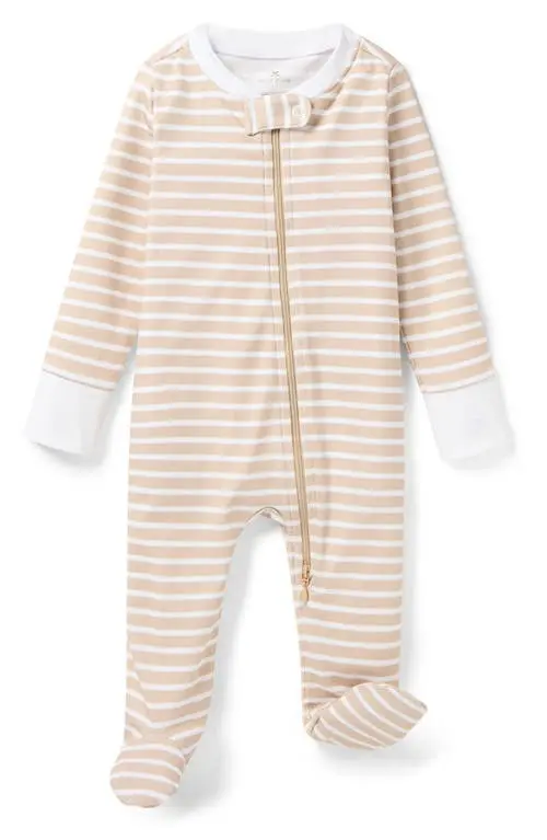 PETITE PLUME Pima Cotton Footie - Beige