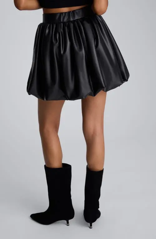 KENNETH COLE Faux Leather Bubble Mini Skirt