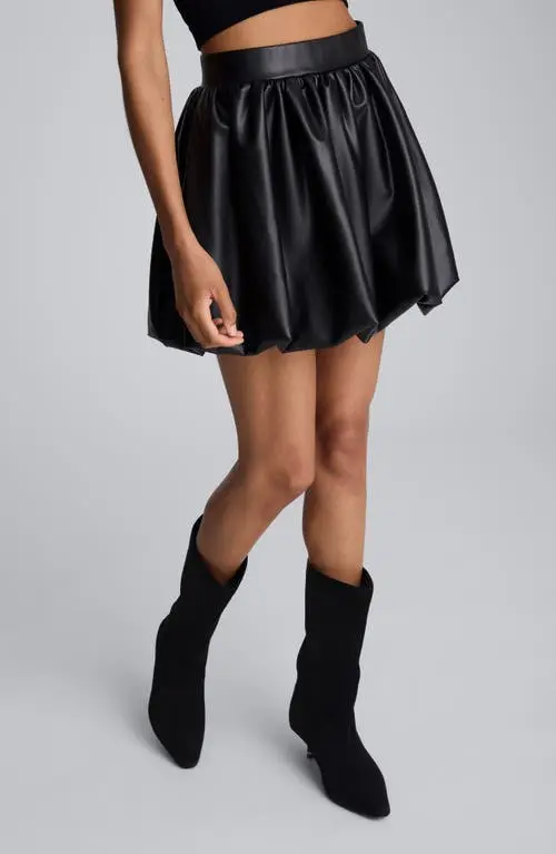 KENNETH COLE Faux Leather Bubble Mini Skirt