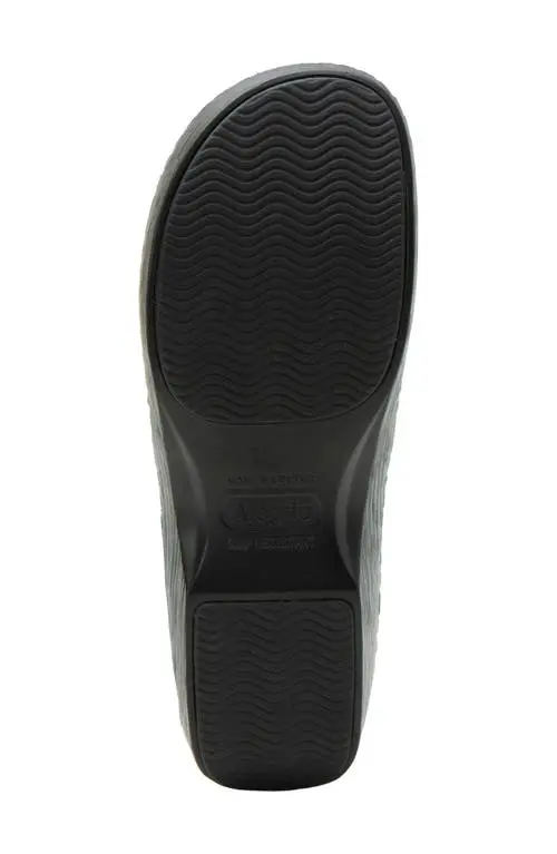 ALEGRIA Leather Clogs - Navy