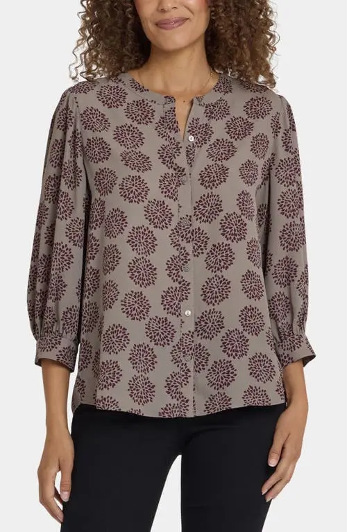 NYDJ Bonnie Printed Button-up Top - Valenton