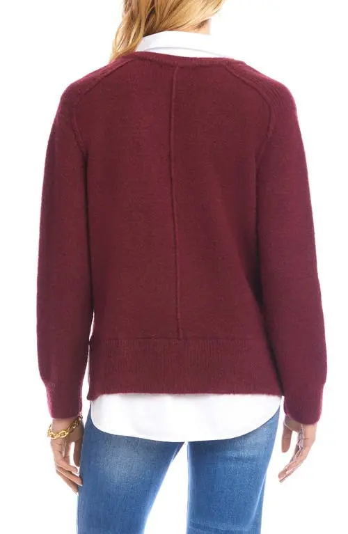 Karen Kane Mixed Media Layered Sweater