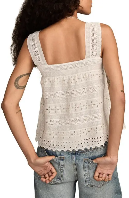 Lucky Brand Eyelet Tank - Antique White