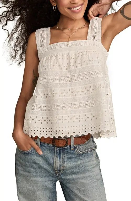 Lucky Brand Eyelet Tank - Antique White