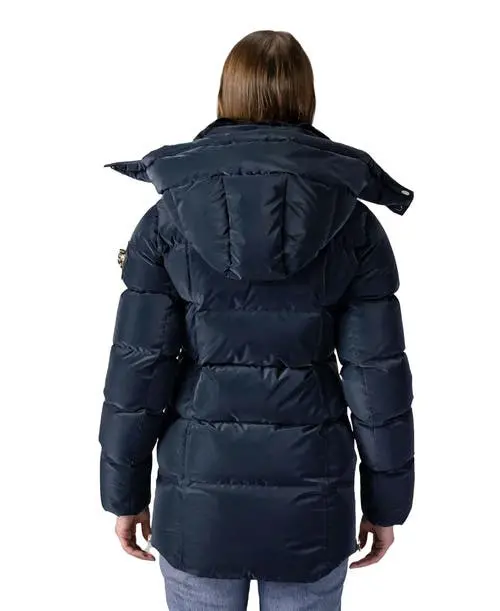 WOODPECKER Bumnester 3/4 Length Quilted Coat - Blue Diamond