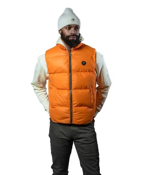 WOODPECKER Puffer Vest - Orange Diamond