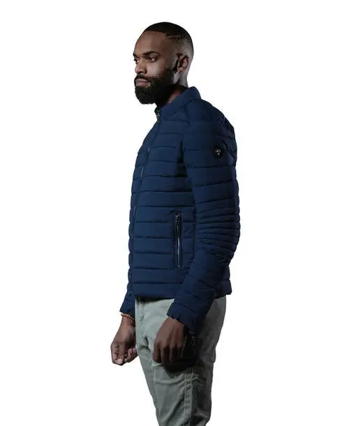 WOODPECKER Moto Style Zip-up Jacket - Navy