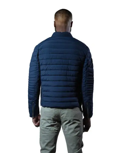 WOODPECKER Moto Style Zip-up Jacket - Navy