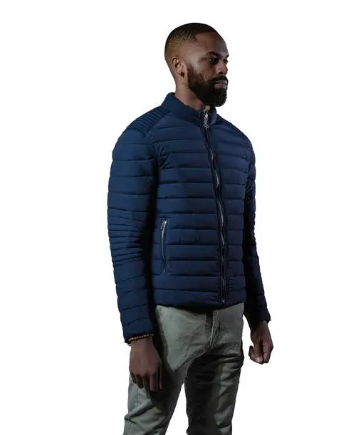 WOODPECKER Moto Style Zip-up Jacket - Navy