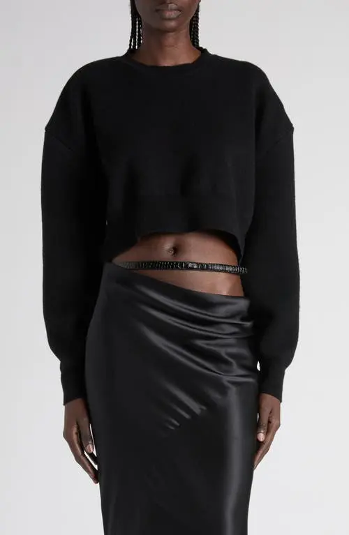 TOM FORD Sculptural Virgin Wool Blend Crop Sweater