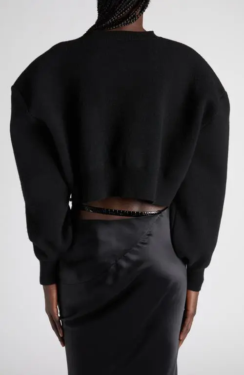 TOM FORD Sculptural Virgin Wool Blend Crop Sweater