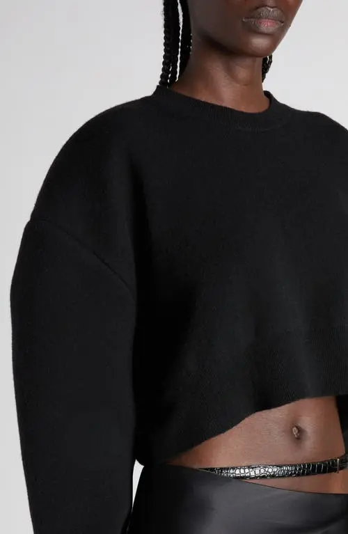 TOM FORD Sculptural Virgin Wool Blend Crop Sweater