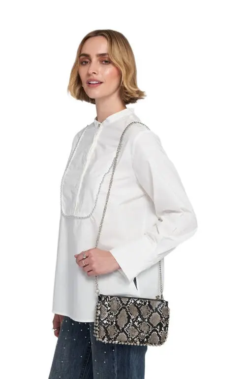 ELLE COLLECTION Silver Trimmed Wallet On Chain - Snake